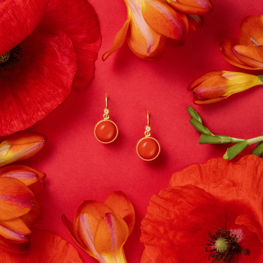 Prime Earrings Red Coral Crystal – Julie Sandlau International